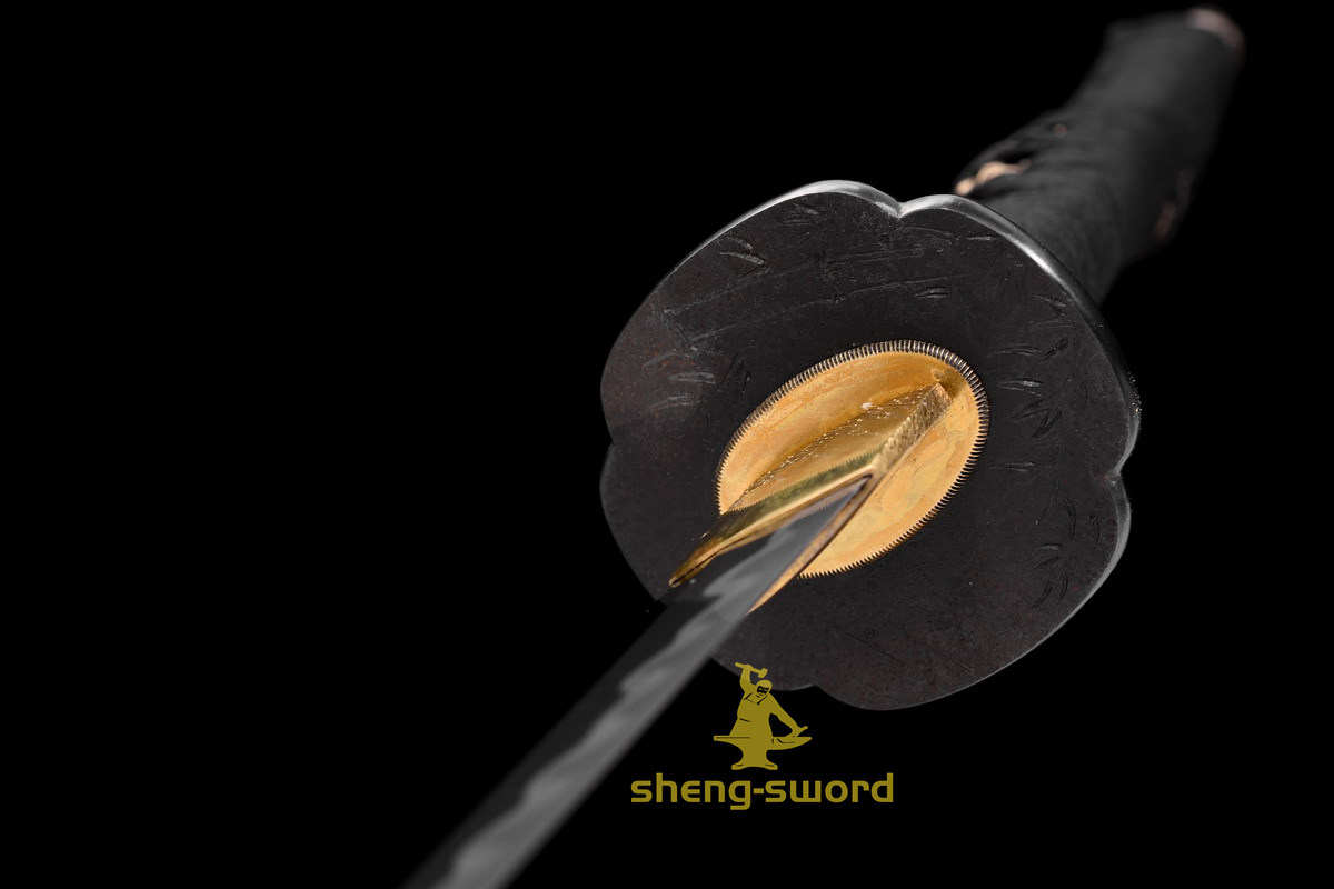 Top Class Tiger Tsuba Japanese Shinken Katana Tamahagane Steel Hantachi ...