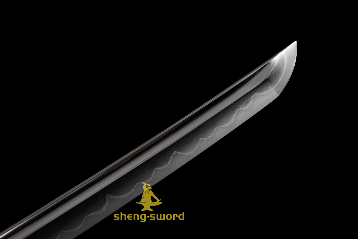 Clay Tempered T10 Laminated Steel Japanese Katana Wind God Tsuba Sword ...