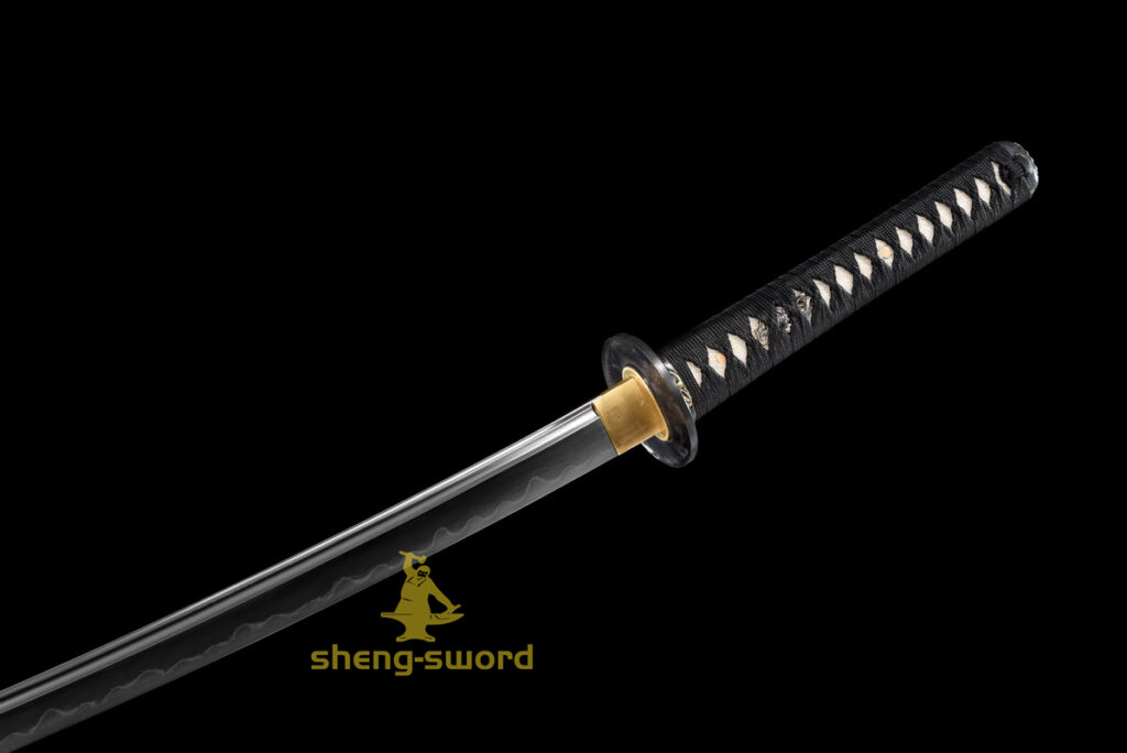 Clay Tempered T10 Laminated Steel Japanese Katana Wind God Tsuba Sword ...