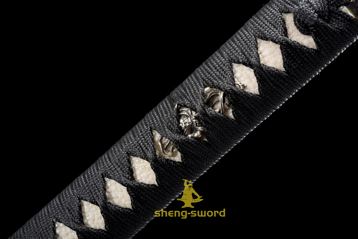 Clay Tempered T10 Laminated Steel Japanese Katana Wind God Tsuba Sword ...