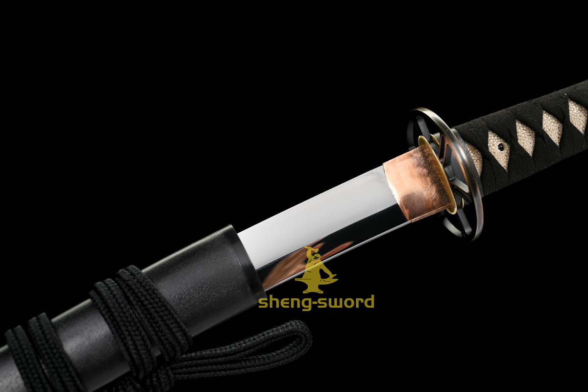 High Class Japanese Shinken Katana Clay Tempered S7 Steel Shine Blade ...